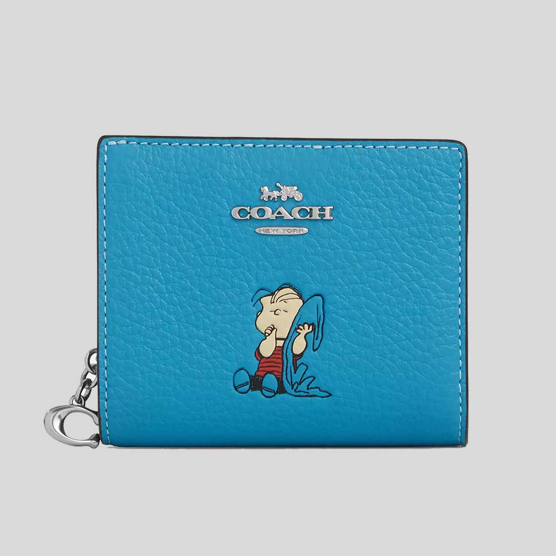 COACH Coach X Peanuts Snap Wallet With Linus Parrot Blue Multi CBN91