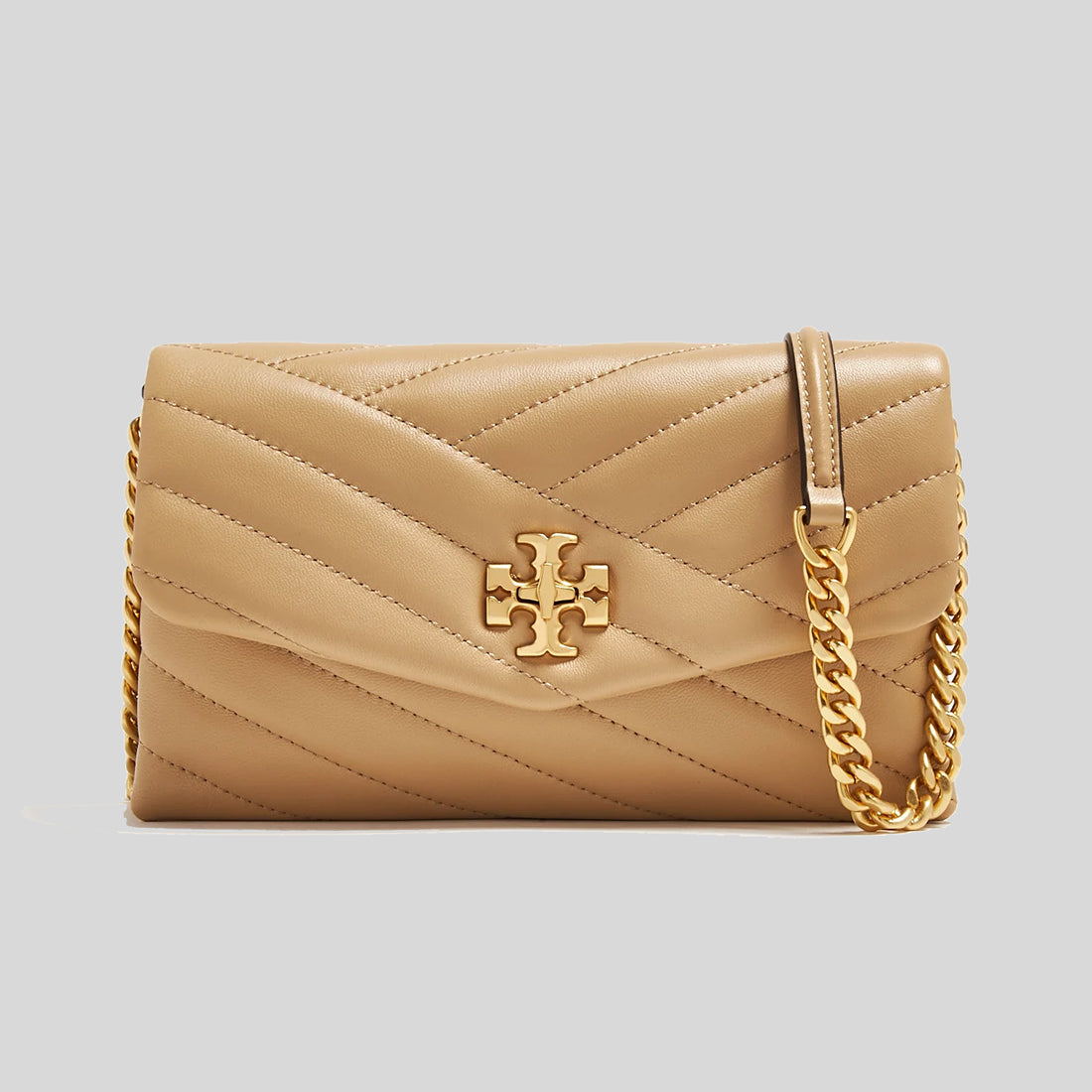 TORY BURCH Kira Chevron Chain Wallet Desert Dune 90343 – LussoCitta