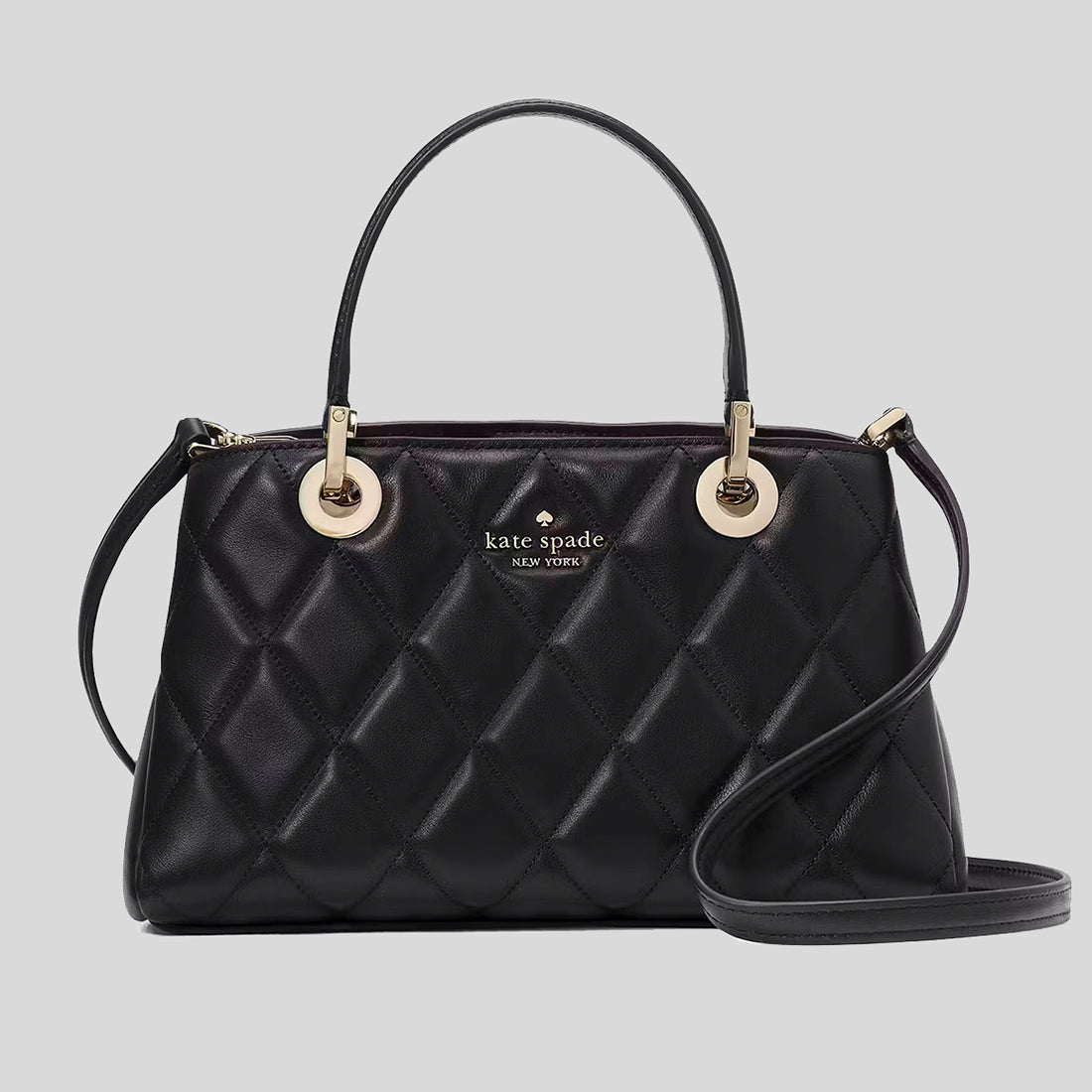KATE SPADE Carey Small Quilted Sullivan Satchel Black KI849 – LussoCitta